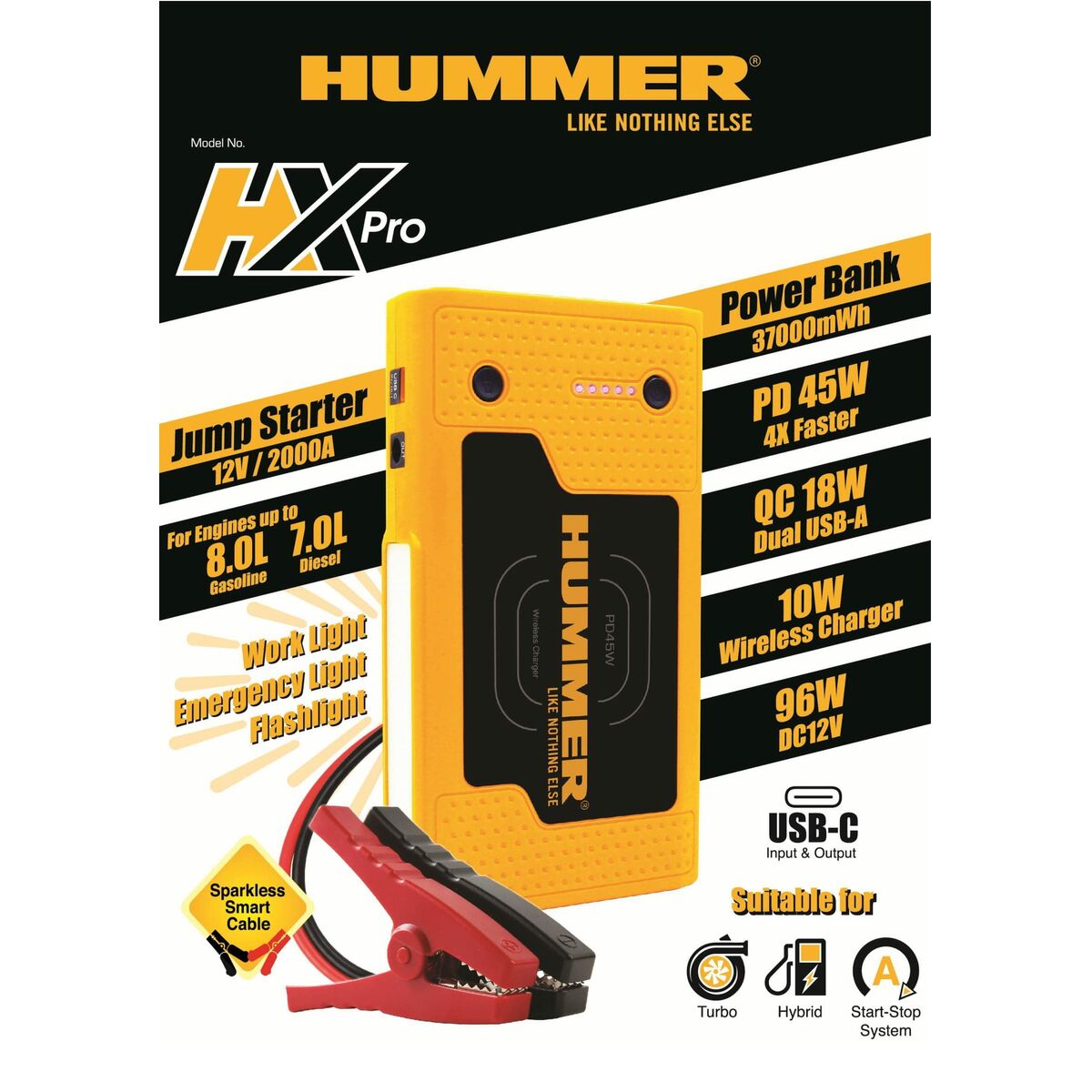 HUMMER Jump Starter (10000Ah - 12V) - WOOLF_ID
